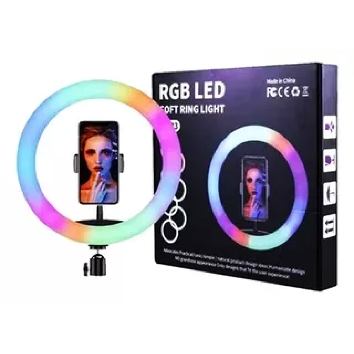 Aro led 10 luz RBG c/tripode 2.1mts