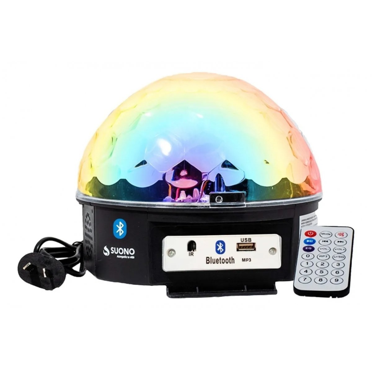 Media esfera con luz y parlante bluetooth