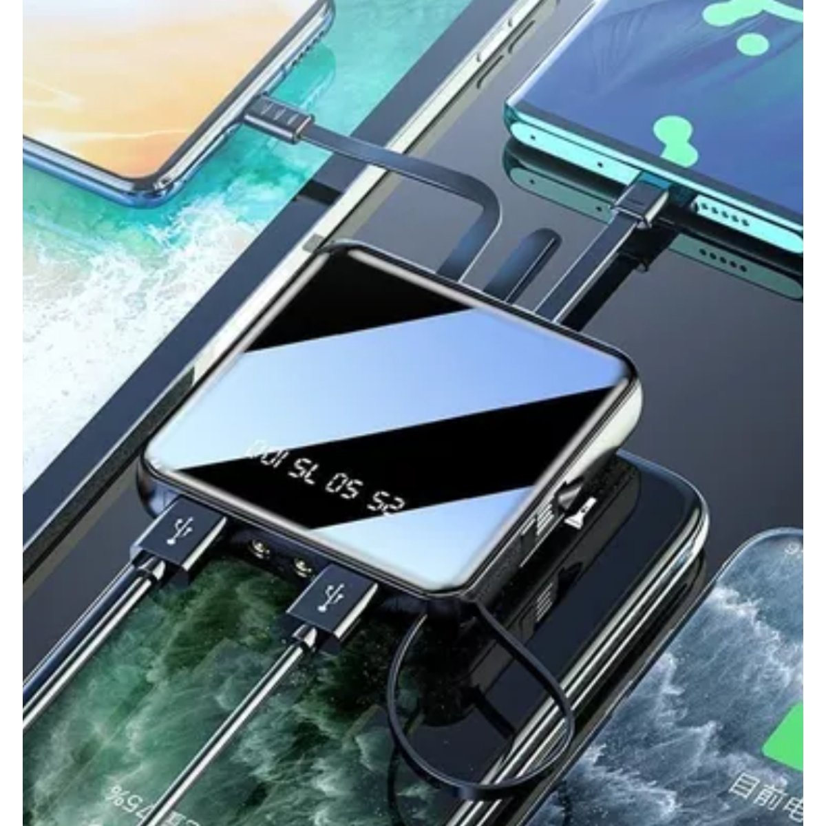 Cargador portatil power bank multi cable espejo 10400mAh PB106