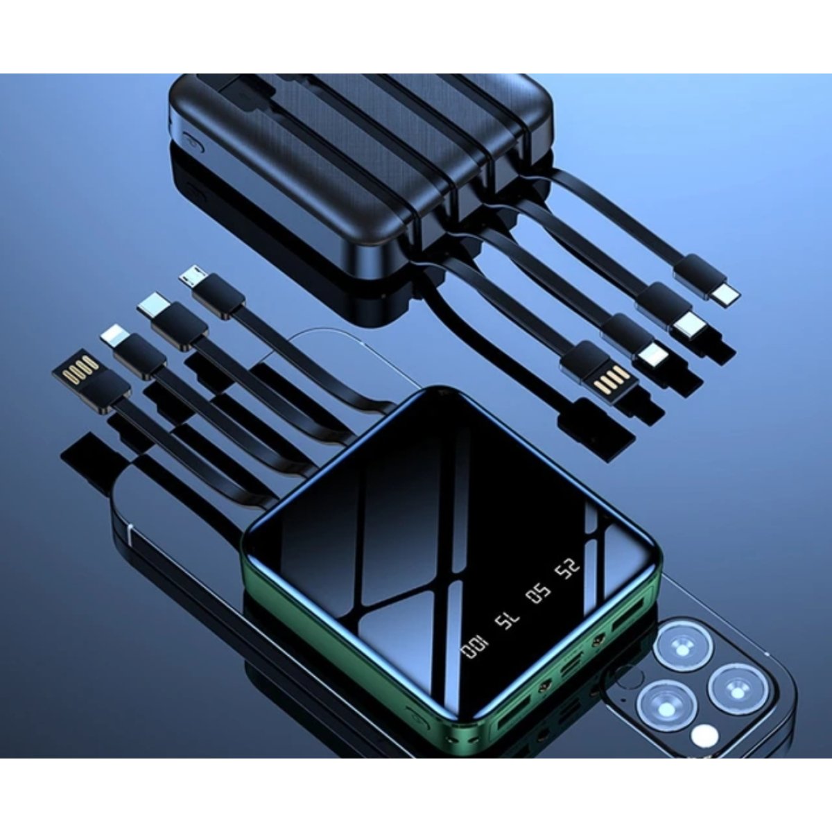 Cargador portatil power bank multi cable espejo 10400mAh PB106