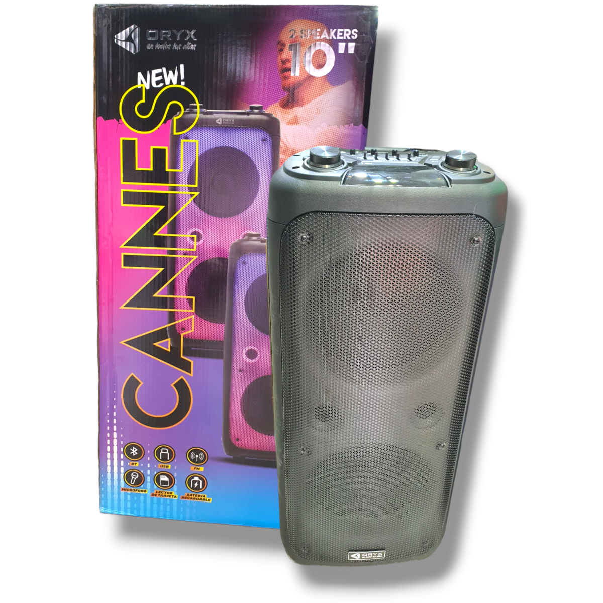 Parlante ORYX doble c/luz (Cannes)